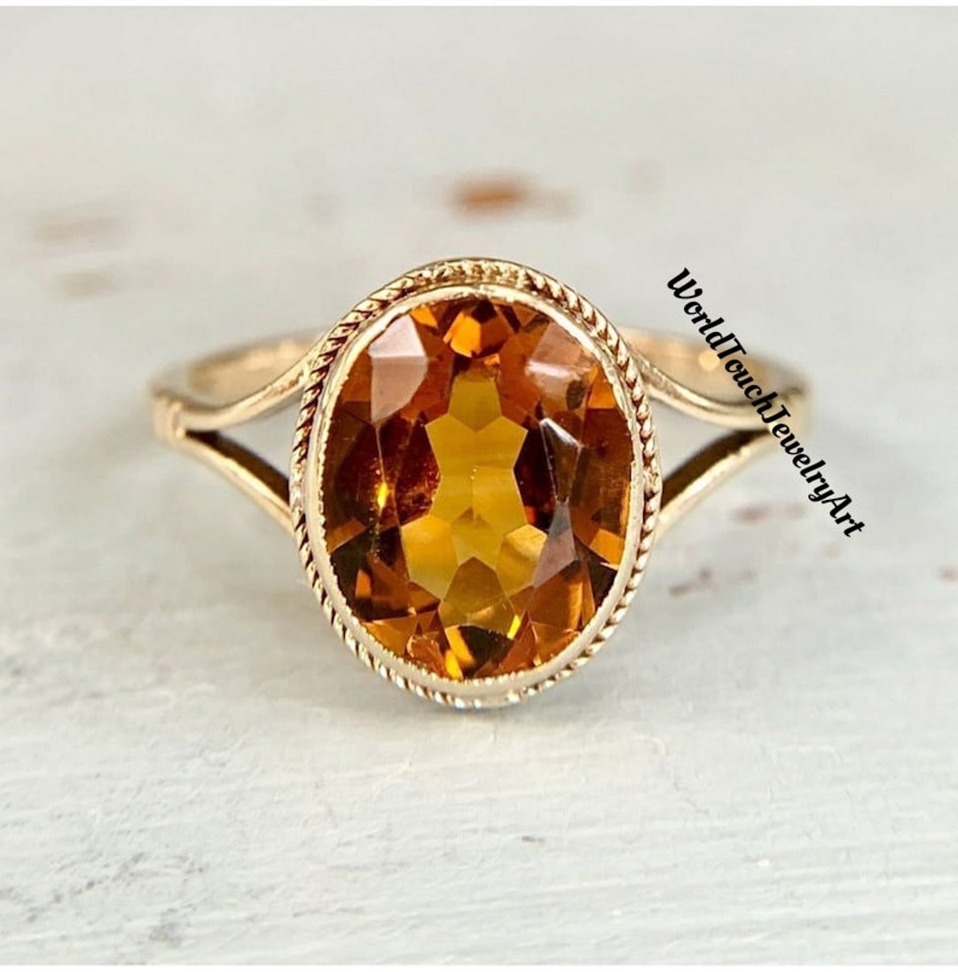 Fine Yellow Topaz Ring-november Birthstone Ring-yellow Gemstone-golden ...