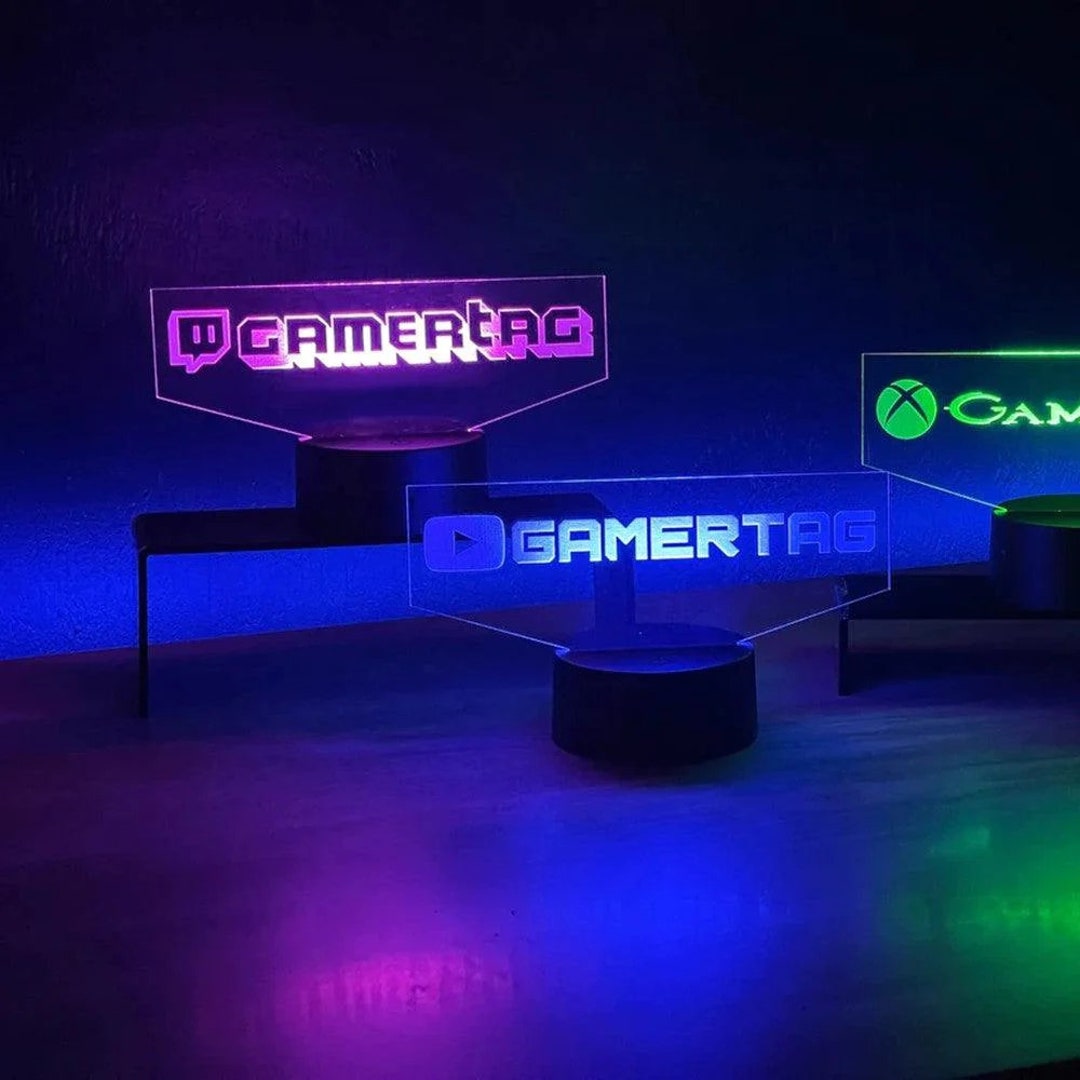 Custom Gamer Tag Neon Light Twitch LED Name Sign, Desk Standing Lamp ...