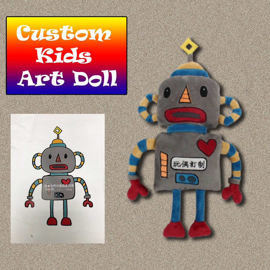 Custom Made Plushie Custom Kids Art Doll Custom Stuffed Toy Drawing ...