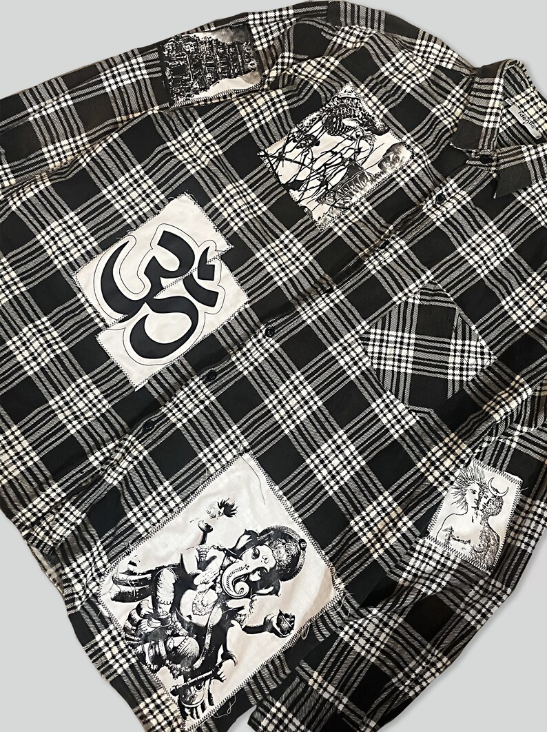 Paradise in Hell M/L 1 of 1 Custom Handmade Patchwork Reworked Vintage ...