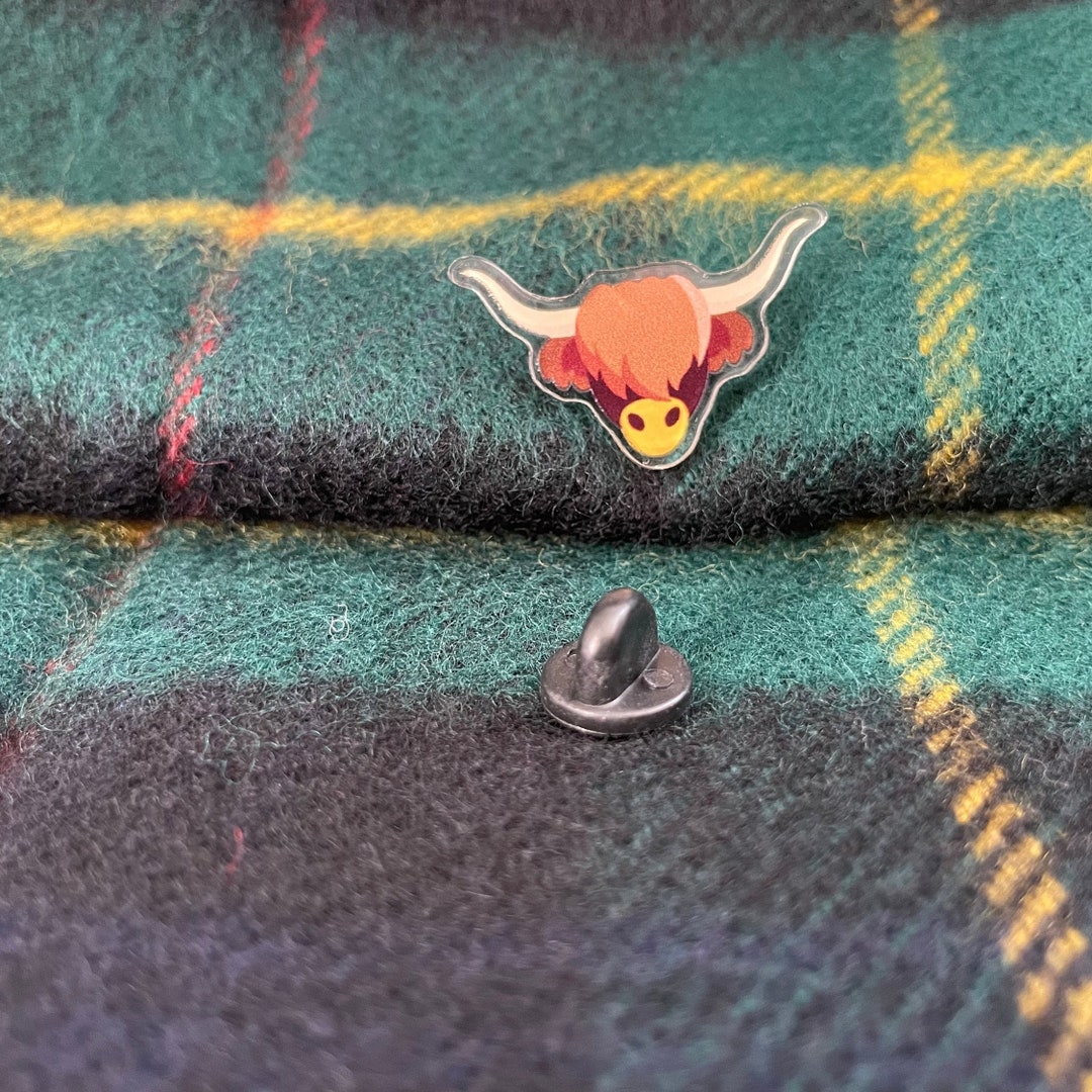 Highland Cow Acrylic Pin, Highland Cow Gifts, Scottish Gifts, Scotland ...