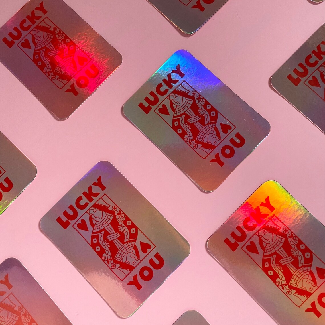 Casino Themed Las Vegas Holographic Sticker, Valentines Day Sticker ...