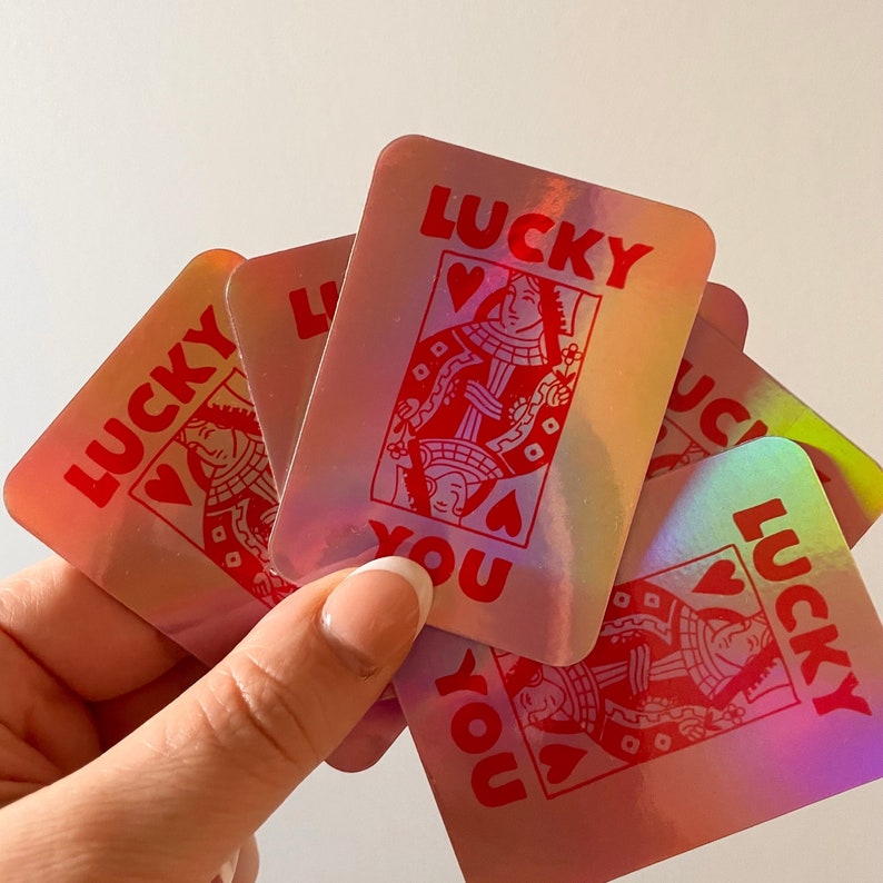 Casino Themed Las Vegas Holographic Sticker, Valentines Day Sticker ...