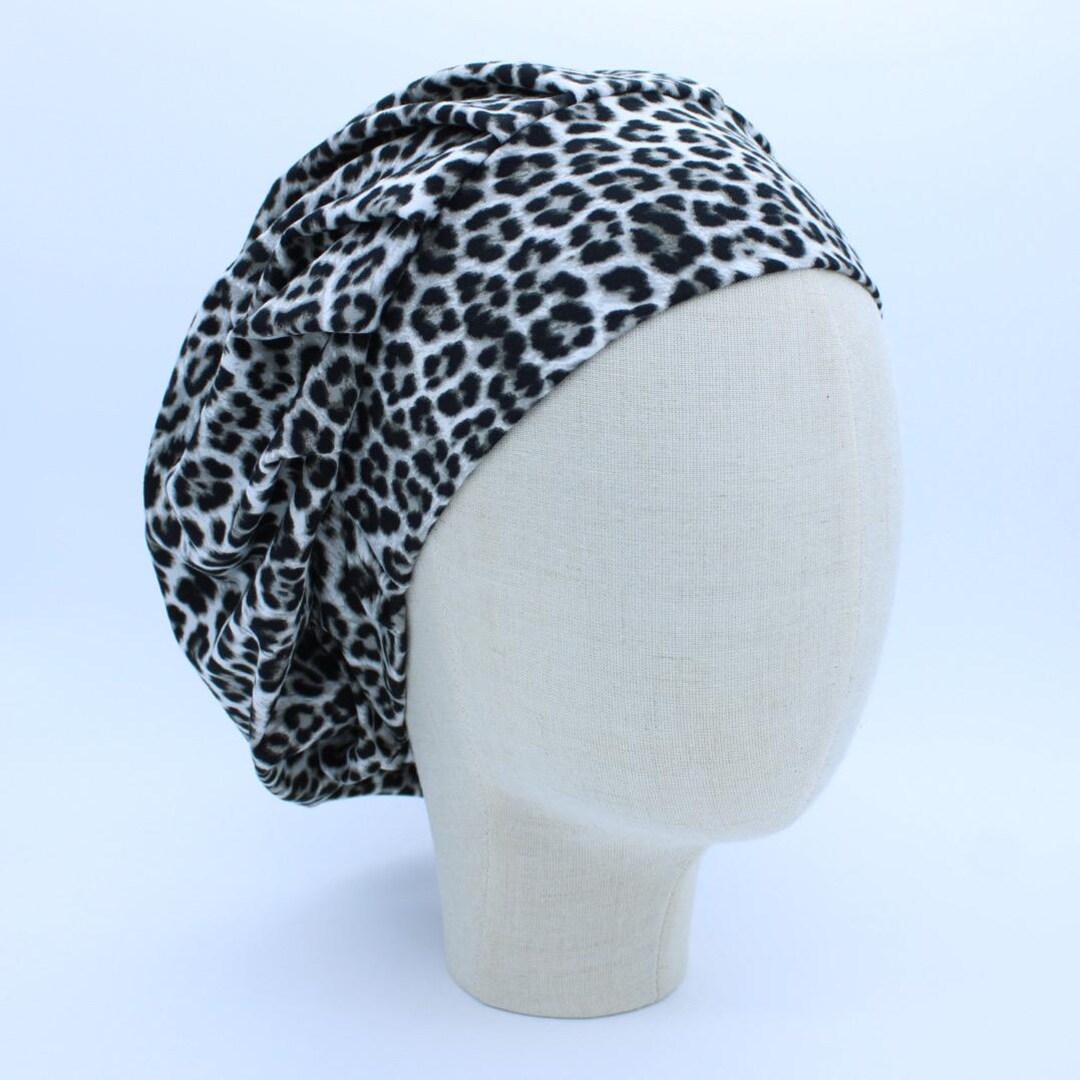 Black and White Leopard Print on Soft Brushed Jersey in a Bouffant ...