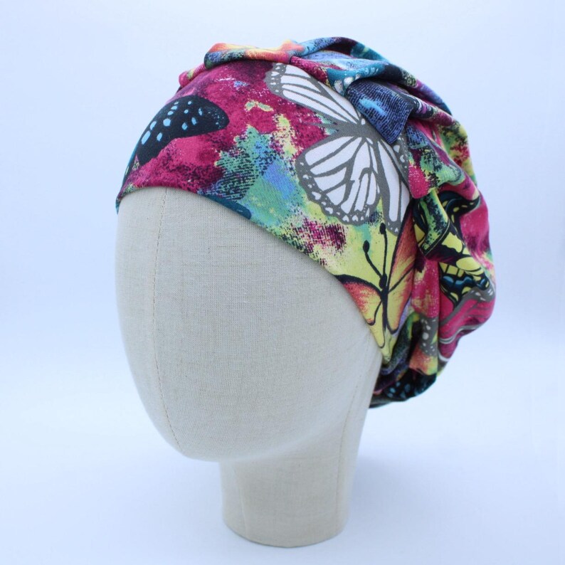 Abstract Butterflies on Soft Brushed Jersey in a Bouffant Style Scrub ...