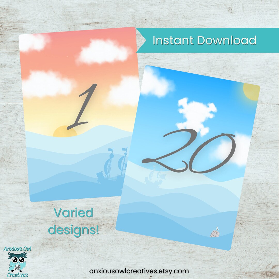 One Piece Anime Inspired Wedding Reception Table Number Signs Printable ...