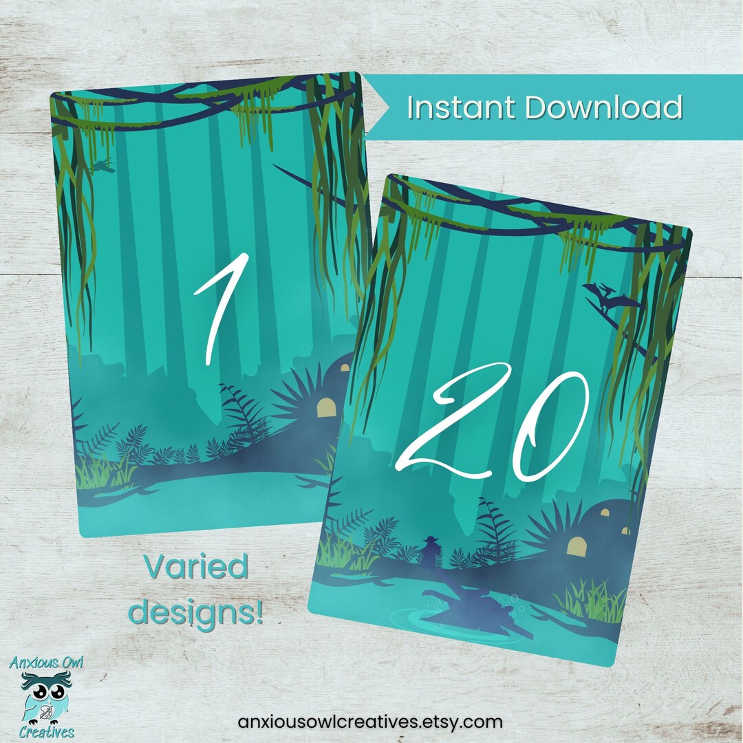 Forgotten Swamp Star Wars Inspired Wedding Reception Table Number Signs ...