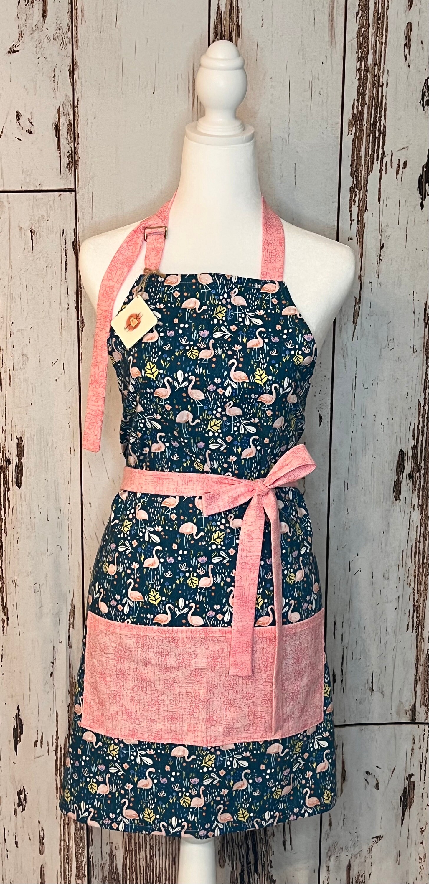 Flamingo Apron, Apron With Pockets, Kitchen Gift, Gift for Her, Apron ...
