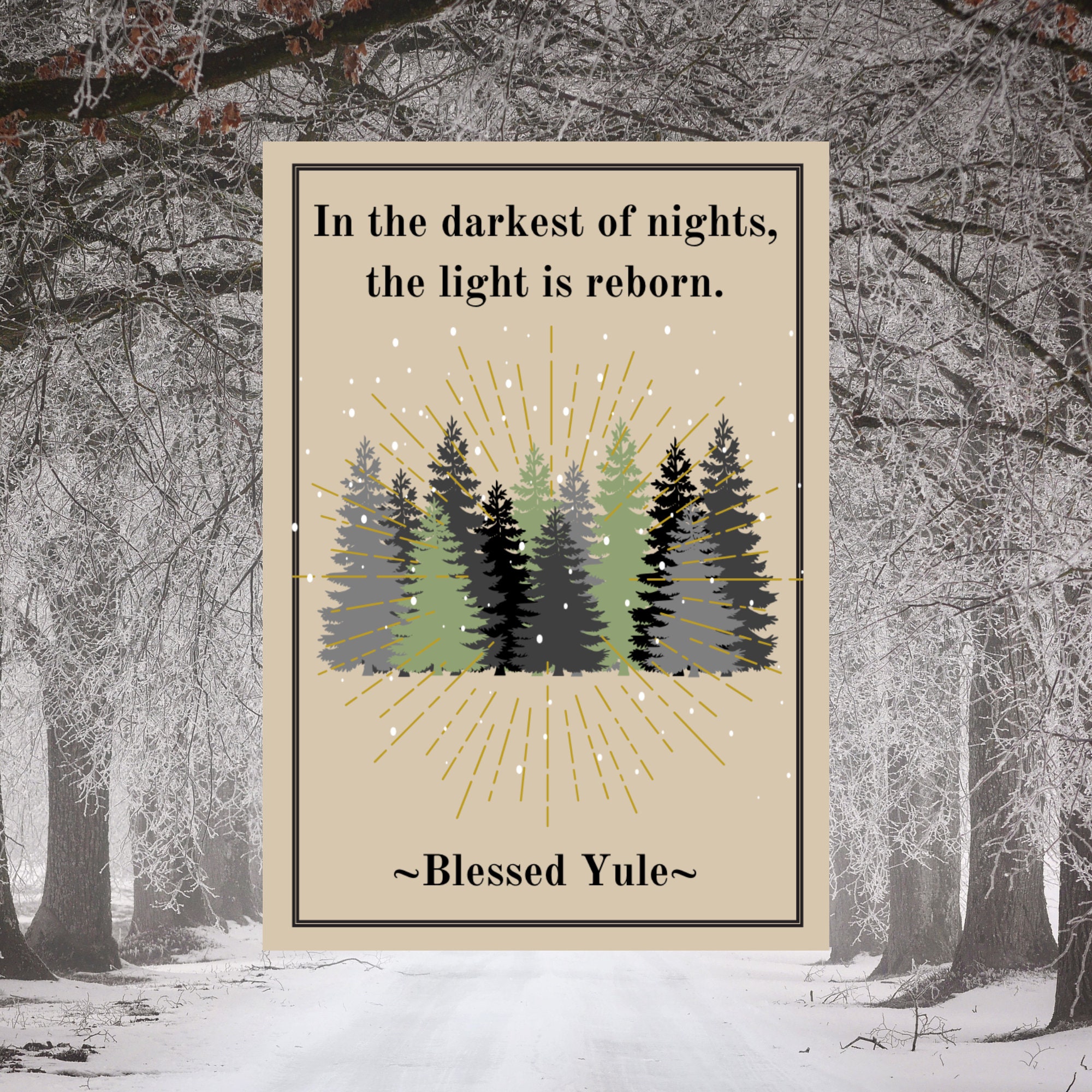 Printable Yule Greeting Card - Celebrate the Yule Season With ...