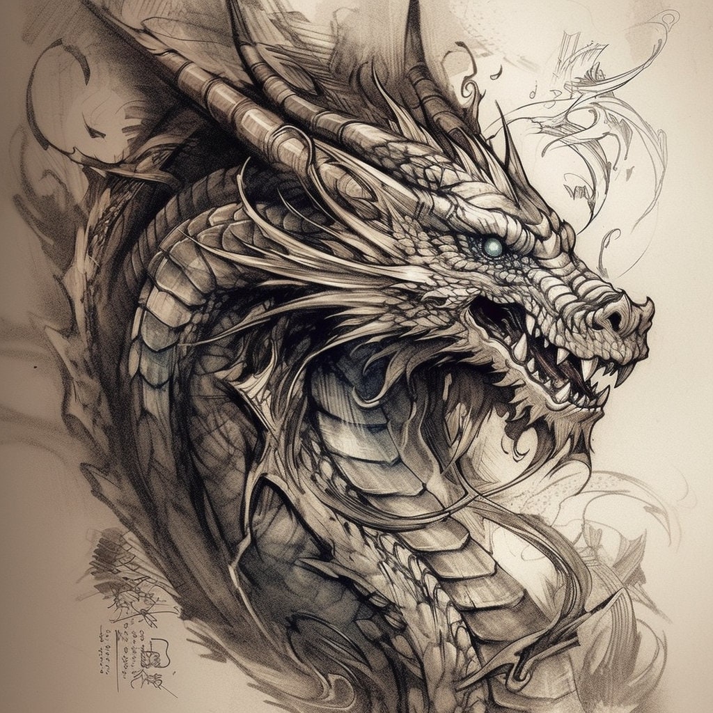 Realistic Dragon Tattoo