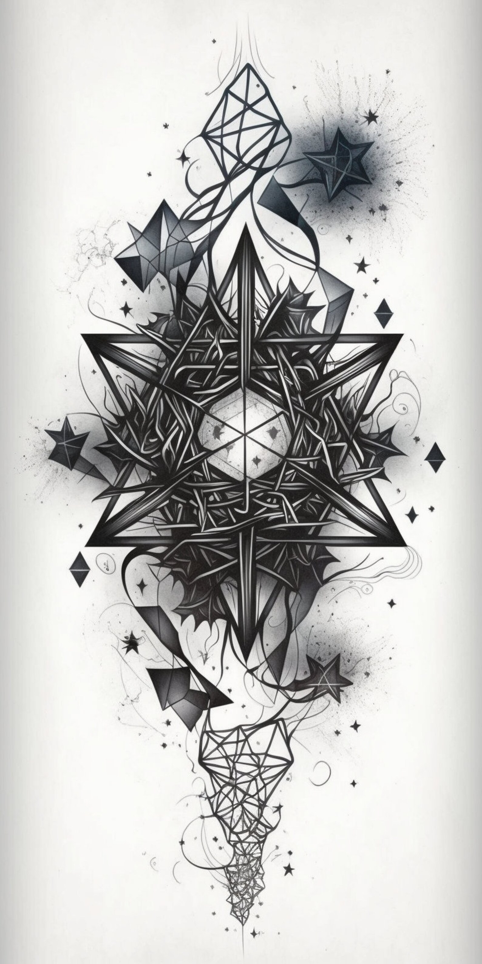 Astral Star Wall Art, Geometric Celestial Wall Art, Digital Astral Star ...
