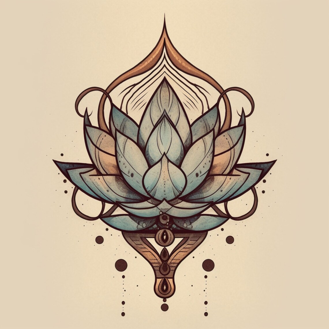 Stylized Lotus Flower - Etsy