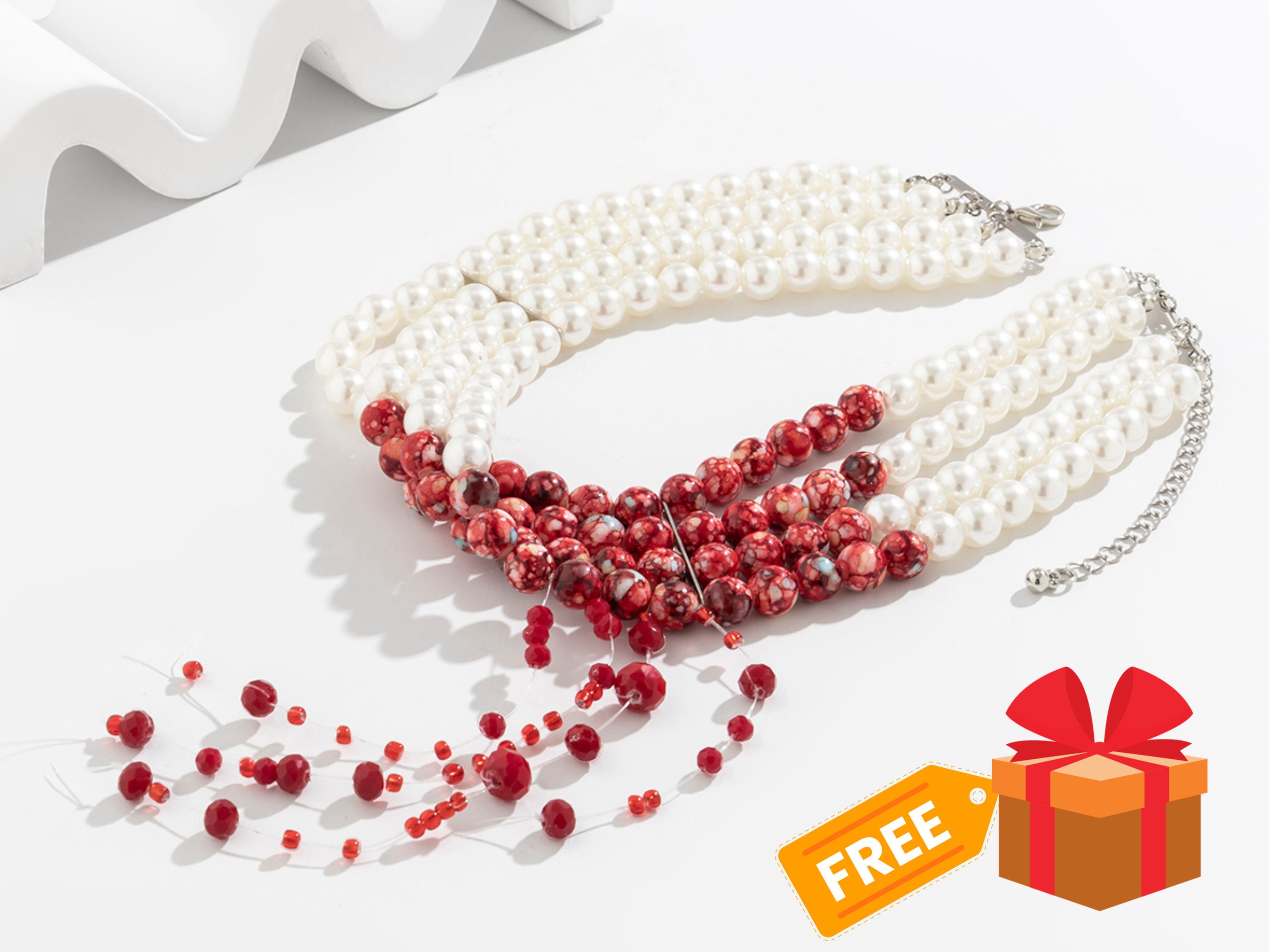 Bloody Pearl Necklace, Vampire Jewelry, Gothic Bloody Necklace ...