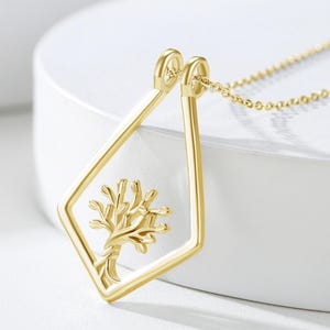 Two-tone Tree of Life Ring Holder Pendant, Nurse Necklace, Mother Gift ...