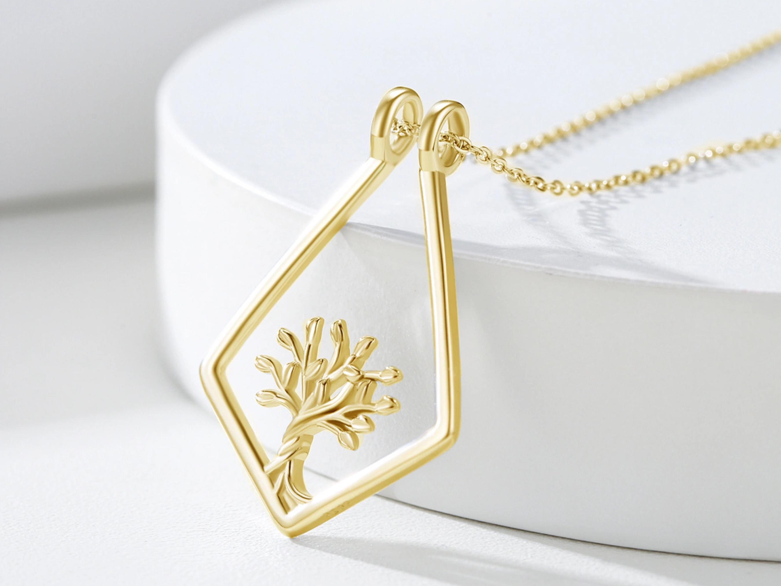 Two-tone Tree of Life Ring Holder Pendant, Nurse Necklace, Mother Gift ...
