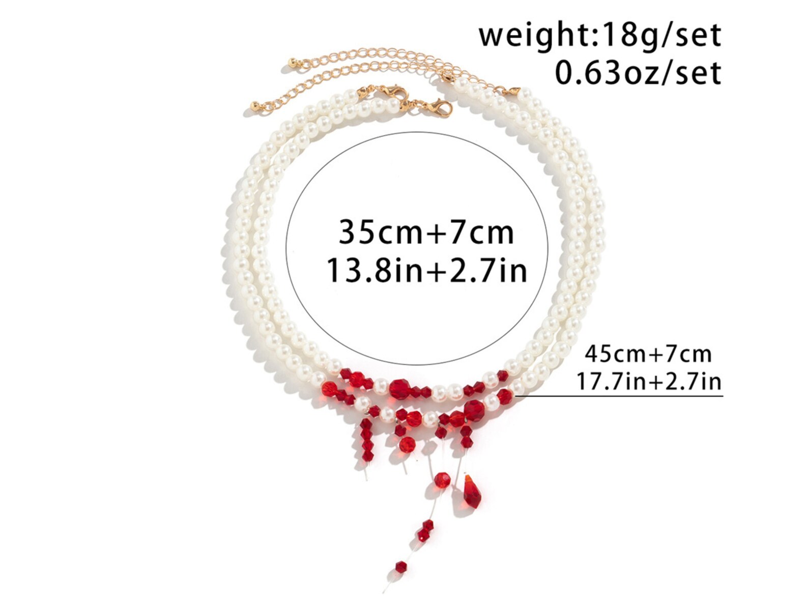 Bloody Pearl Necklace, Vampire Jewelry, Gothic Bloody Necklace ...