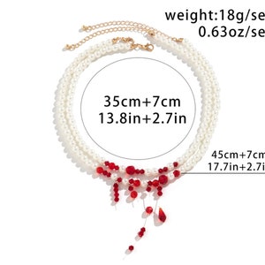 Bloody Pearl Necklace, Vampire Jewelry, Gothic Bloody Necklace ...