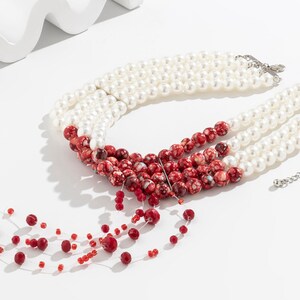 Bloody Pearl Necklace, Vampire Jewelry, Gothic Bloody Necklace ...