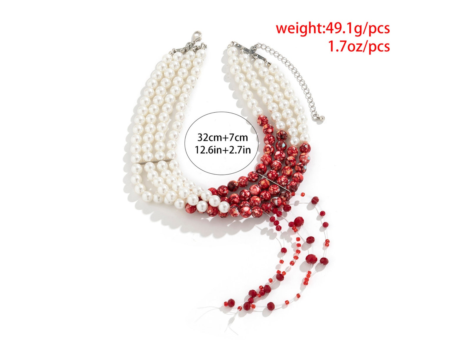 Bloody Pearl Necklace, Vampire Jewelry, Gothic Bloody Necklace ...