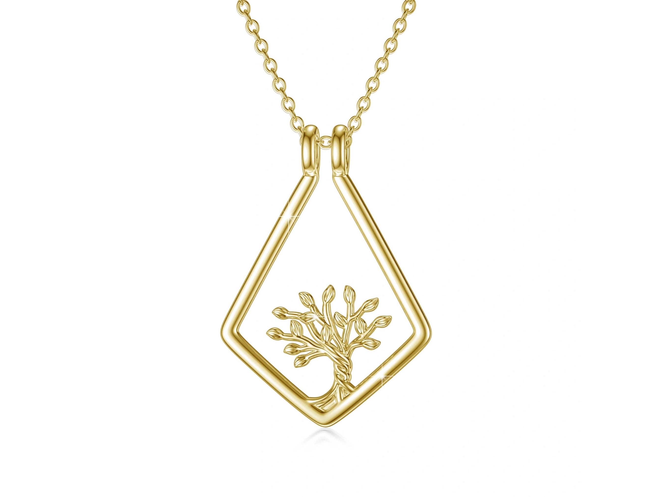 Two-tone Tree of Life Ring Holder Pendant, Nurse Necklace, Mother Gift ...