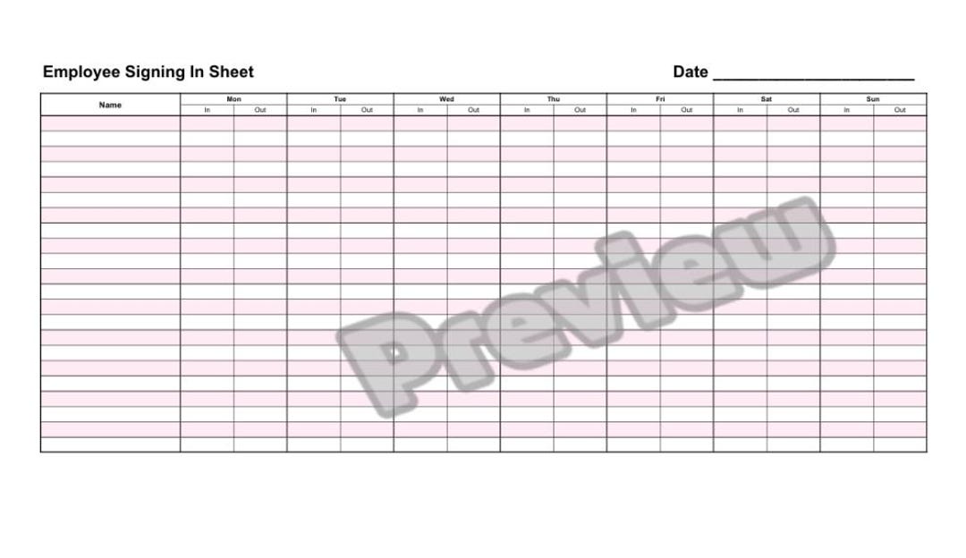 Staff Employee Signing in Sheet Logbook Register - Etsy
