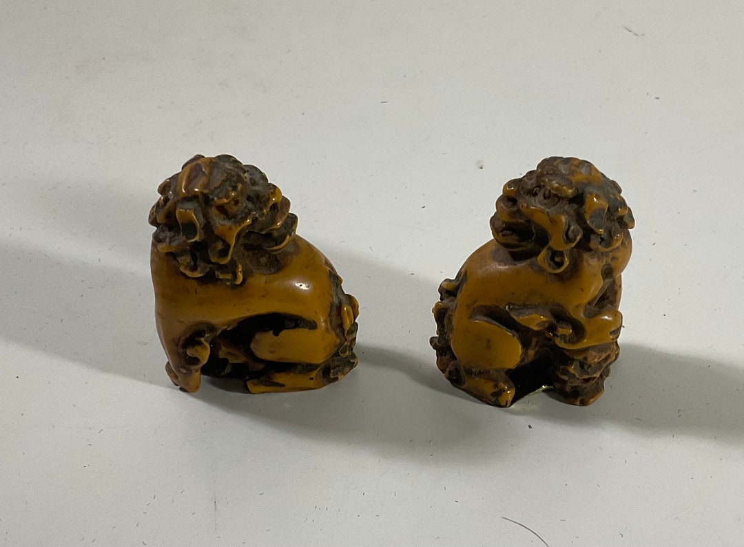Cheswick Miniature Foo Dog Figures Set of 2 - Etsy