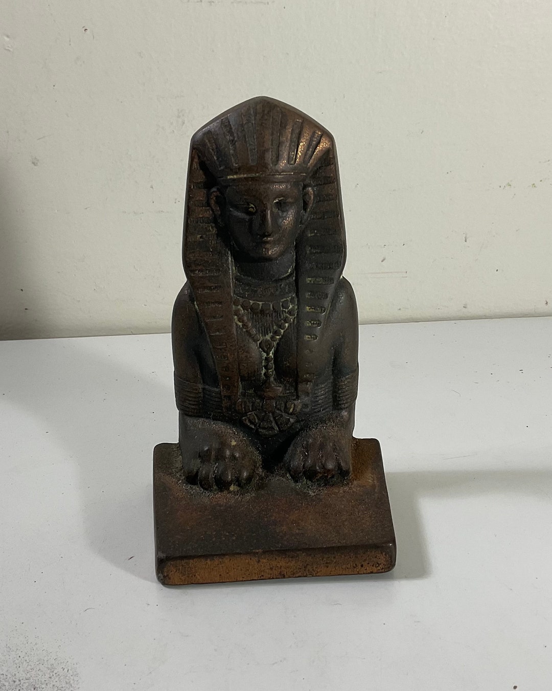 Antique 1920s Cast Iron Pharaoh/ Sphinx Bookend Brass - Etsy