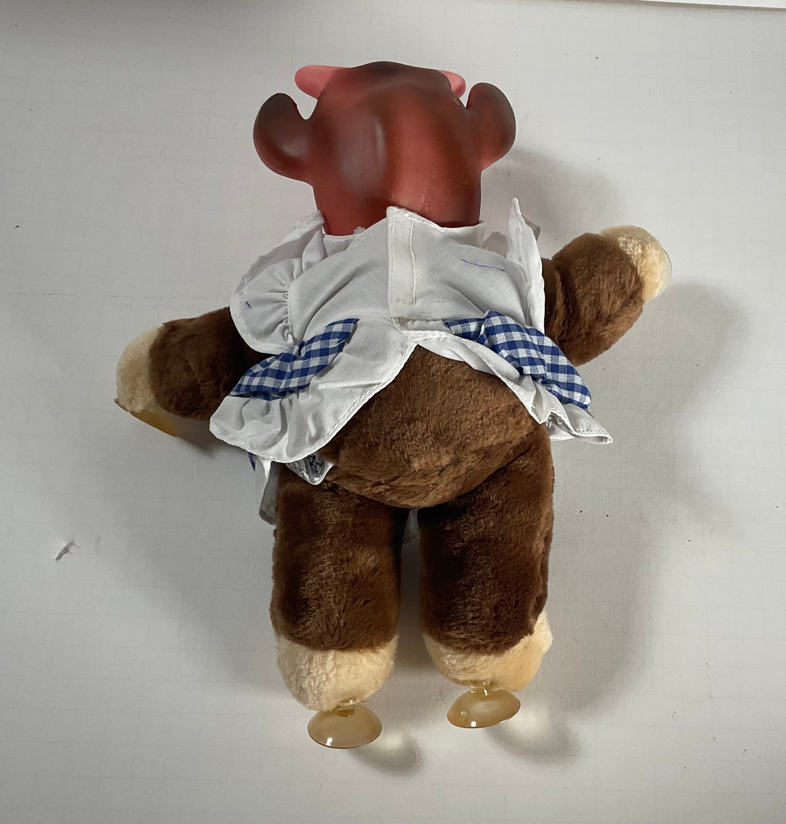 Elsie the Cow Stuffed Animal - Vinyl Face - Blue Dress - Suction Cups ...