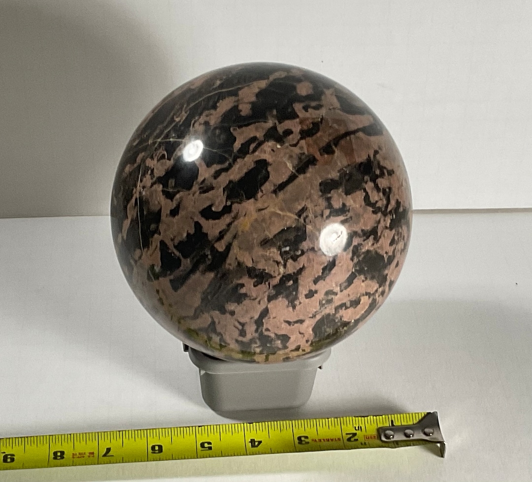 6” Black & Tan Polished Jasper Stone Orb Sphere - 4766g - Etsy