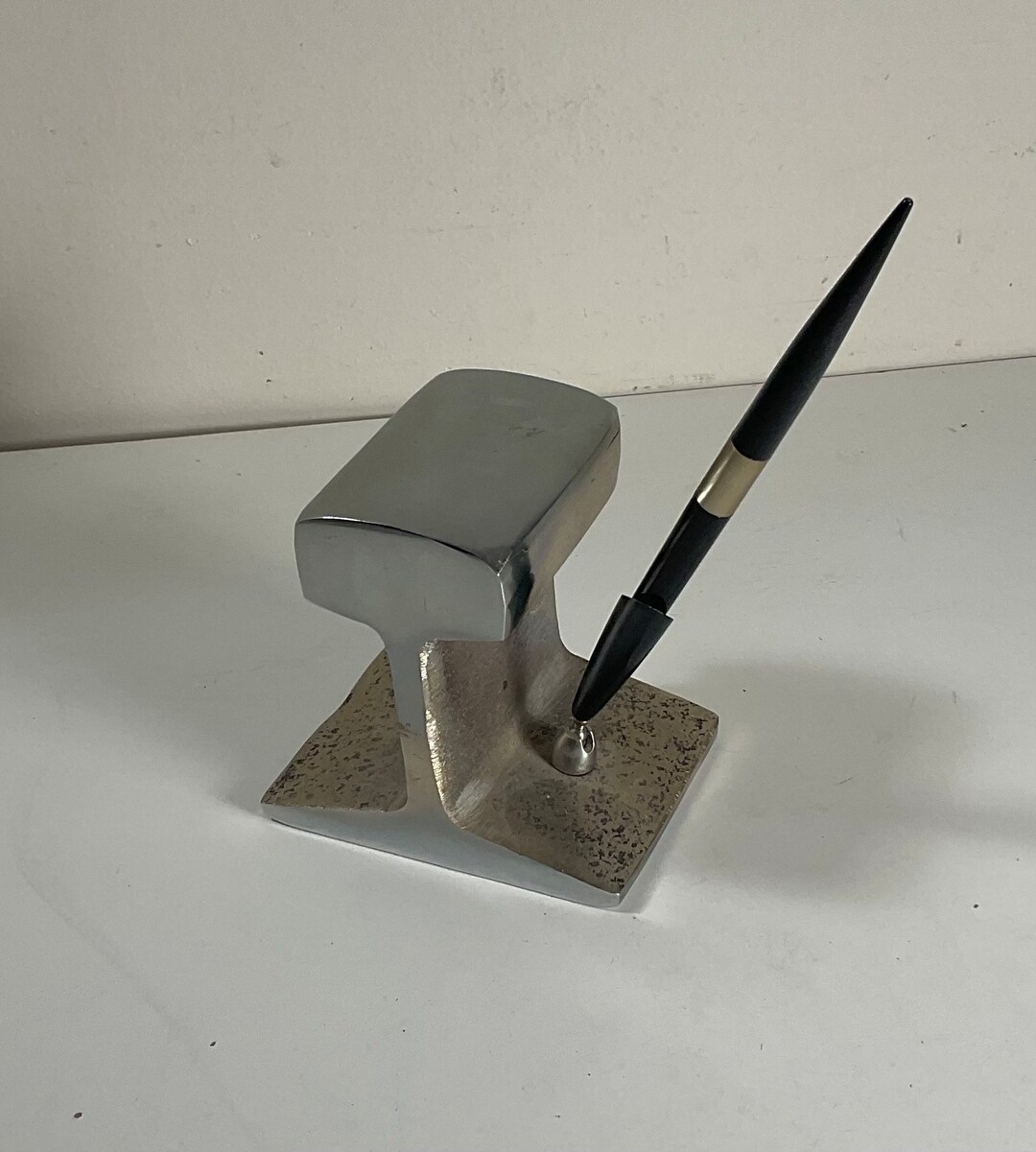 Chrome Plated Railroad Rail Iron Desktop Pen Holder Paperweight - Etsy