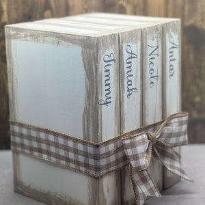 Personalized Family Book Stack, Wood Book Stack, Personalized Book Stack, Home Decor, This is Us ...