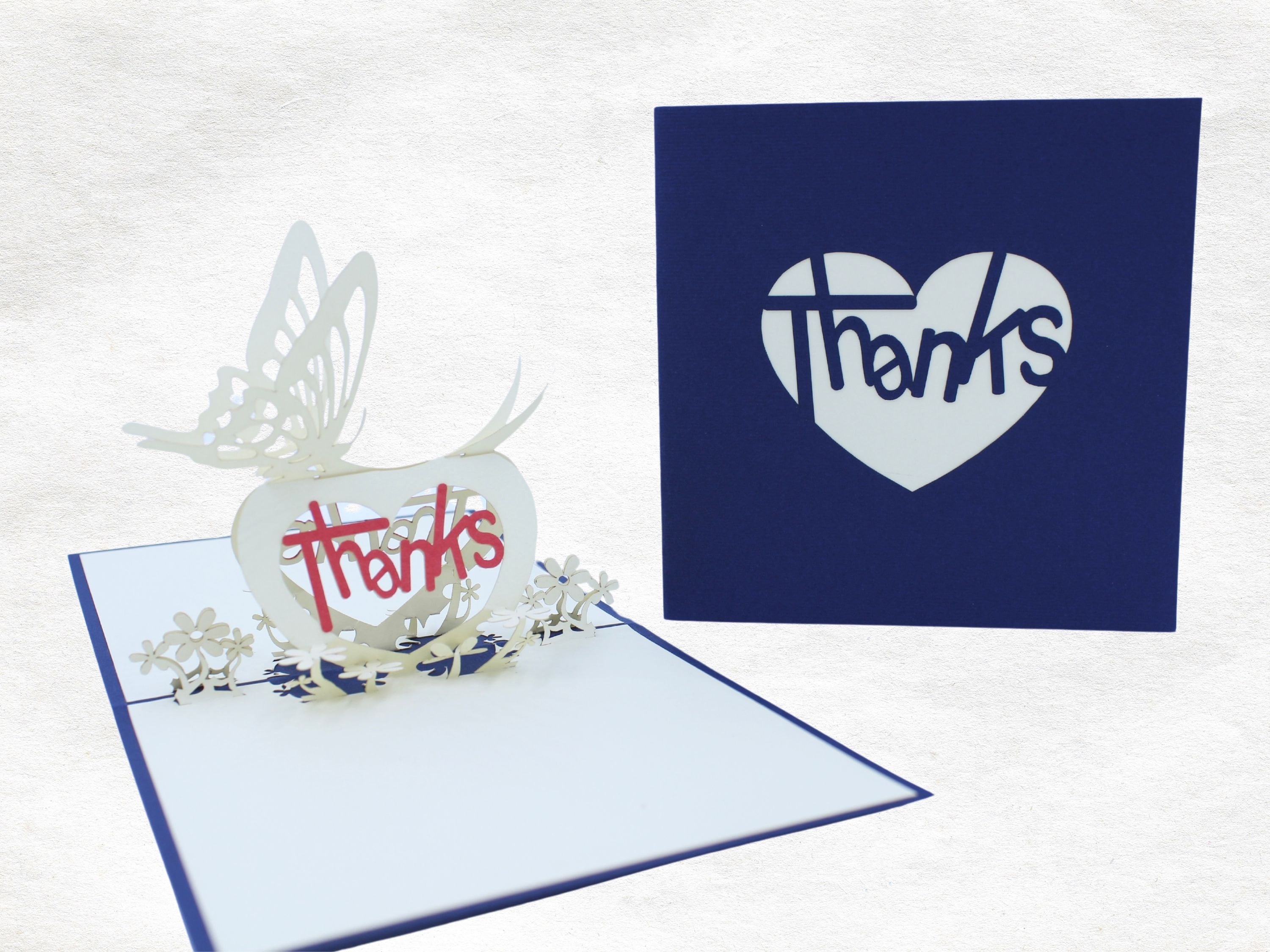 3D Pop up Thank You Card, Gift, Help, Heart, Butterfly, Gratitude ...