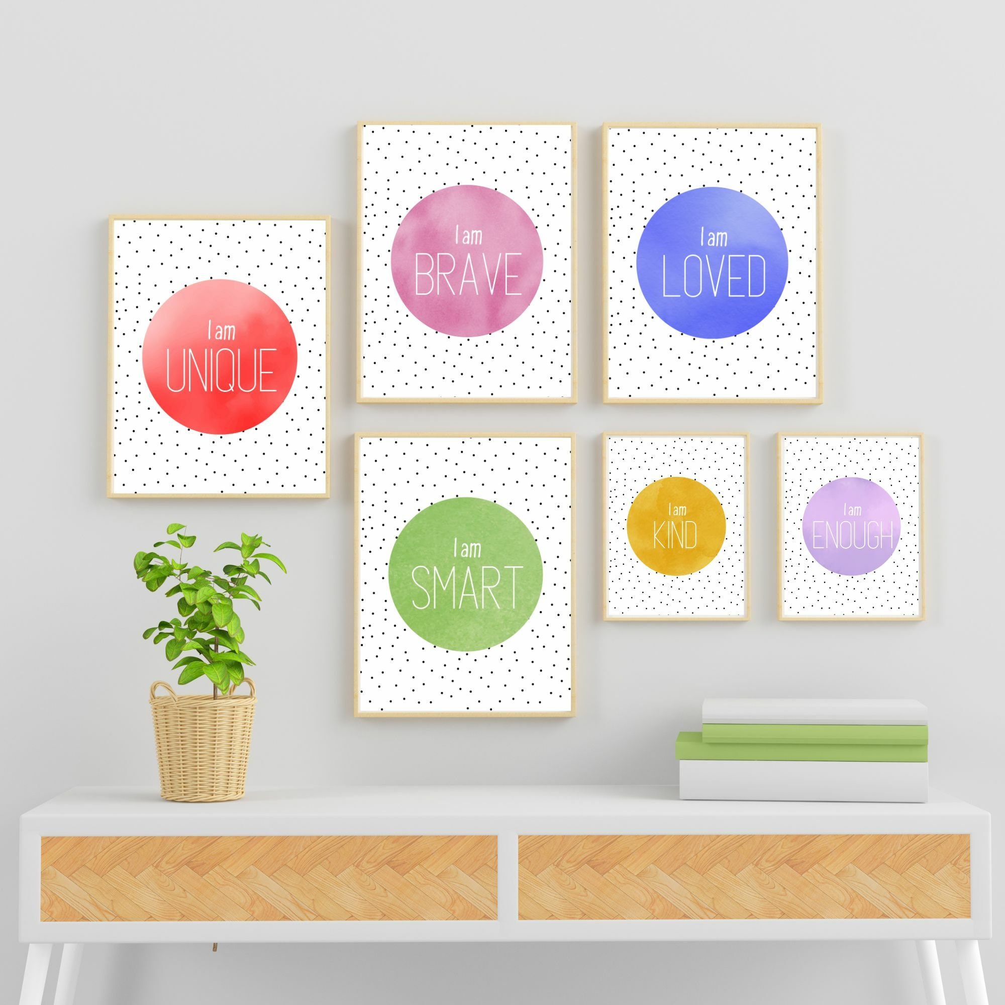 Printable Wall Art, Set of 6, Kids Affirmations, Childrens Room Decor ...