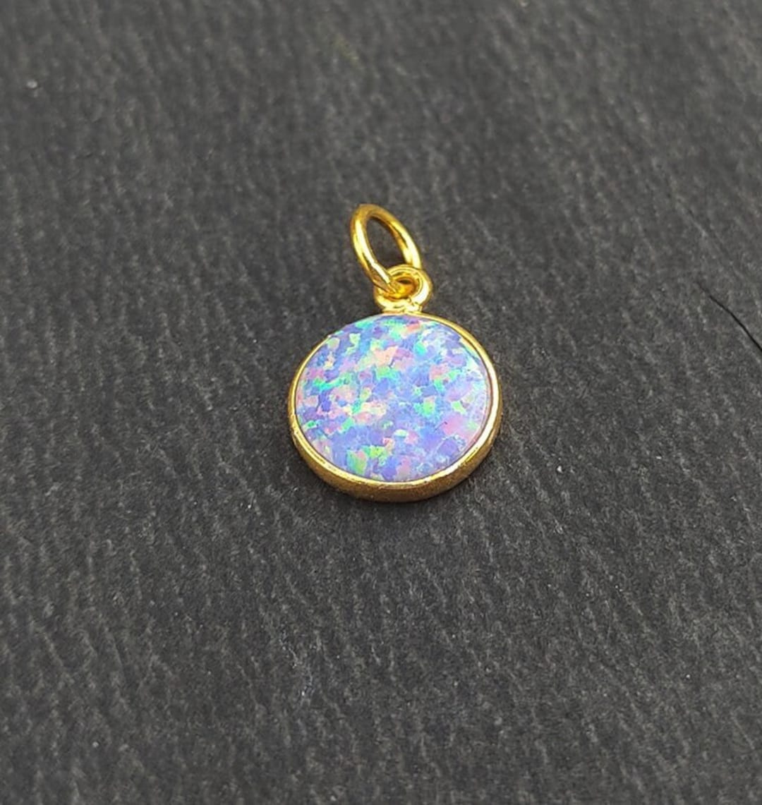Handmade 18k Gold Australian Opal Charm Pendant - Etsy