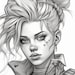 Cute Punk Coloring Pages for Adults and Kids Instant Download Grayscale ...