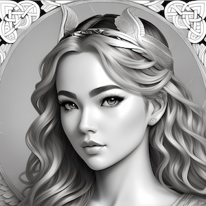 20+ Valkyrie Coloring Book, Printable PDF, Portaits Coloring, Instant ...
