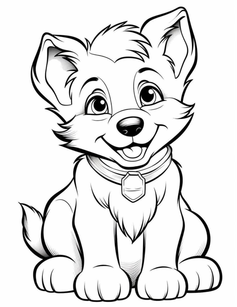 Cute Dogs Coloring Pages for Kids Instant Download PDF Print - Etsy