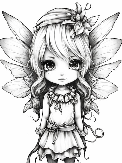 Adorable Chibi Fairies Coloring Book for Adults and Kids - Etsy