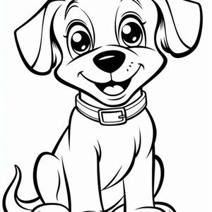 Cute Dogs Coloring Pages for Kids, Instant Download, PDF Print - Etsy