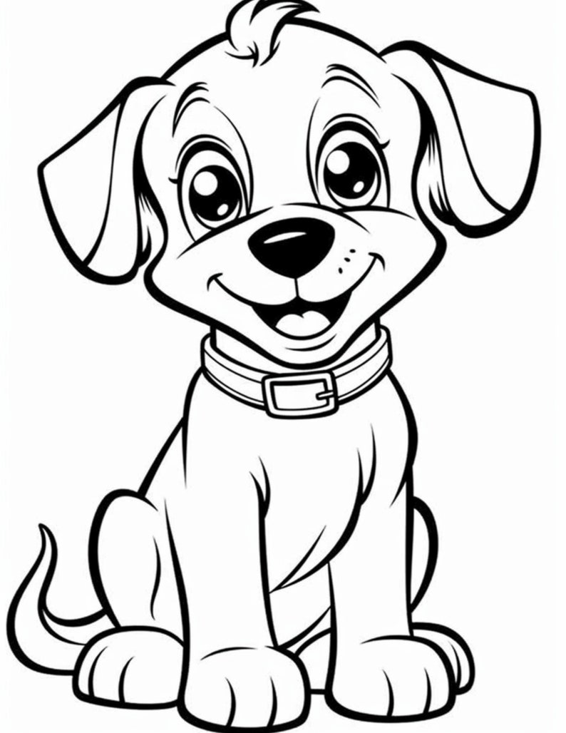 Cute Dogs Coloring Pages for Kids Instant Download PDF Print - Etsy