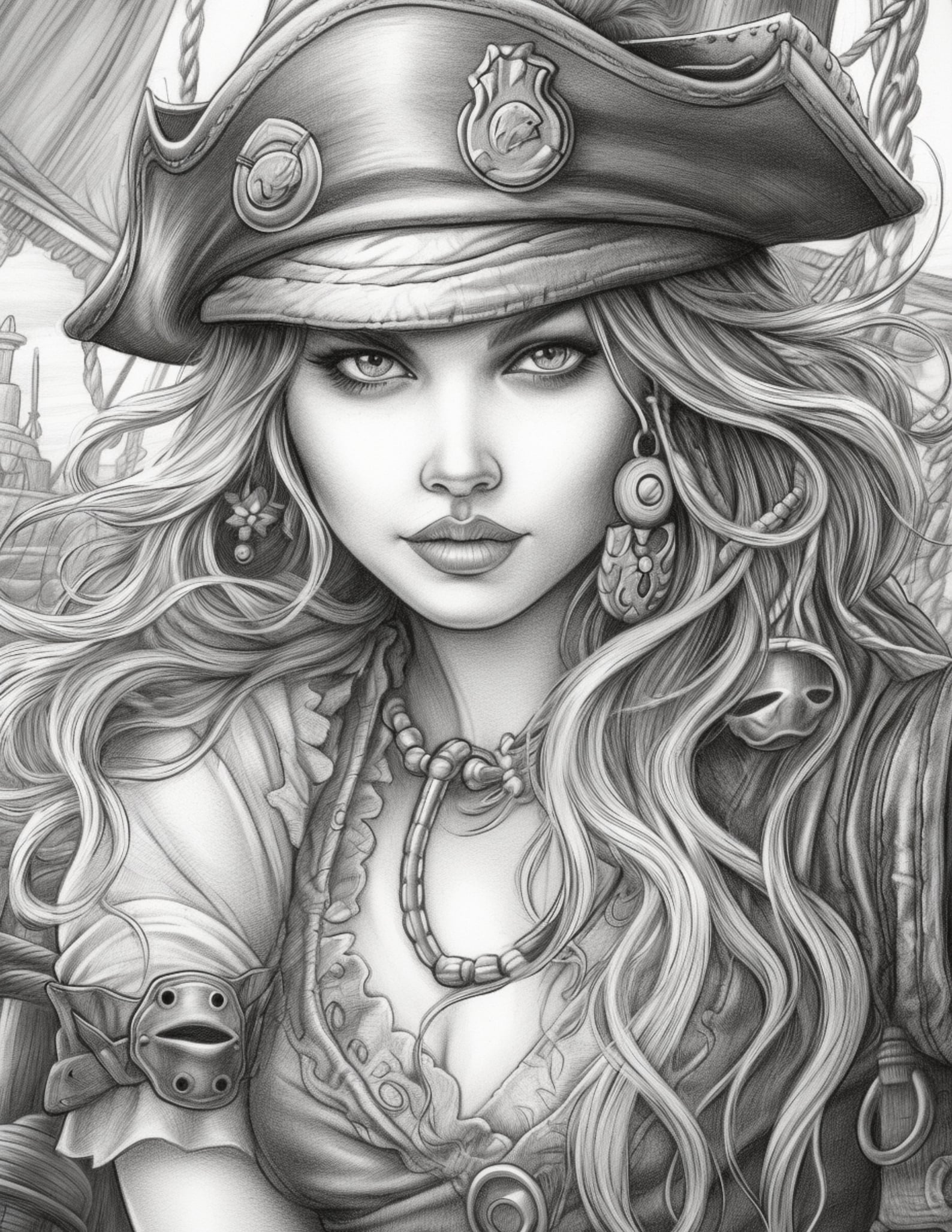 Fierce Female Pirates Coloring Pages for Adults Kids - Etsy