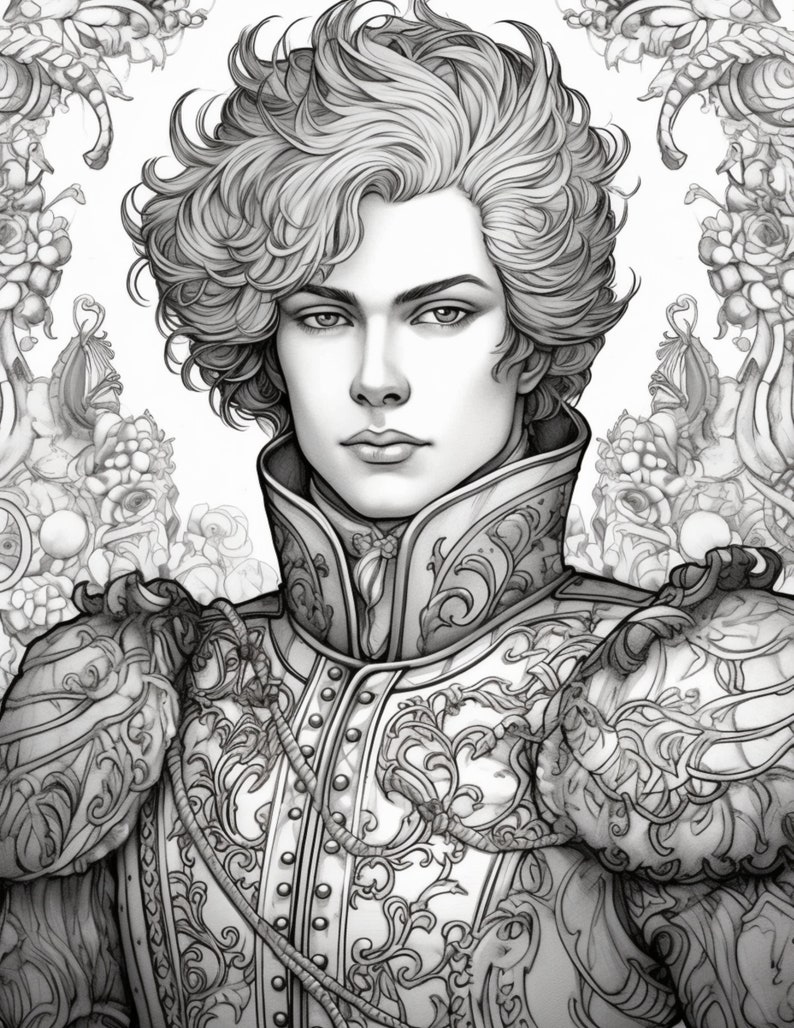 Beautiful Princes Coloring Page for Adults and Teens - Etsy