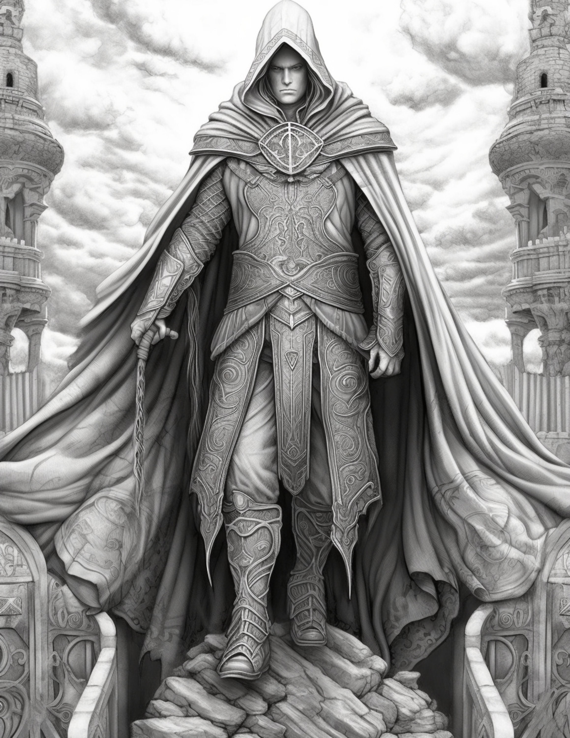 Wizards and Mages Coloring Page for Adults and Teens - Etsy