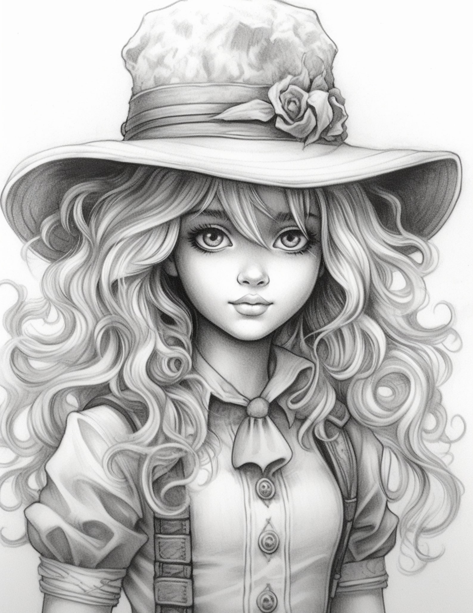 Cowgirls Coloring Page for Adults and Kids Fantasy Instant - Etsy
