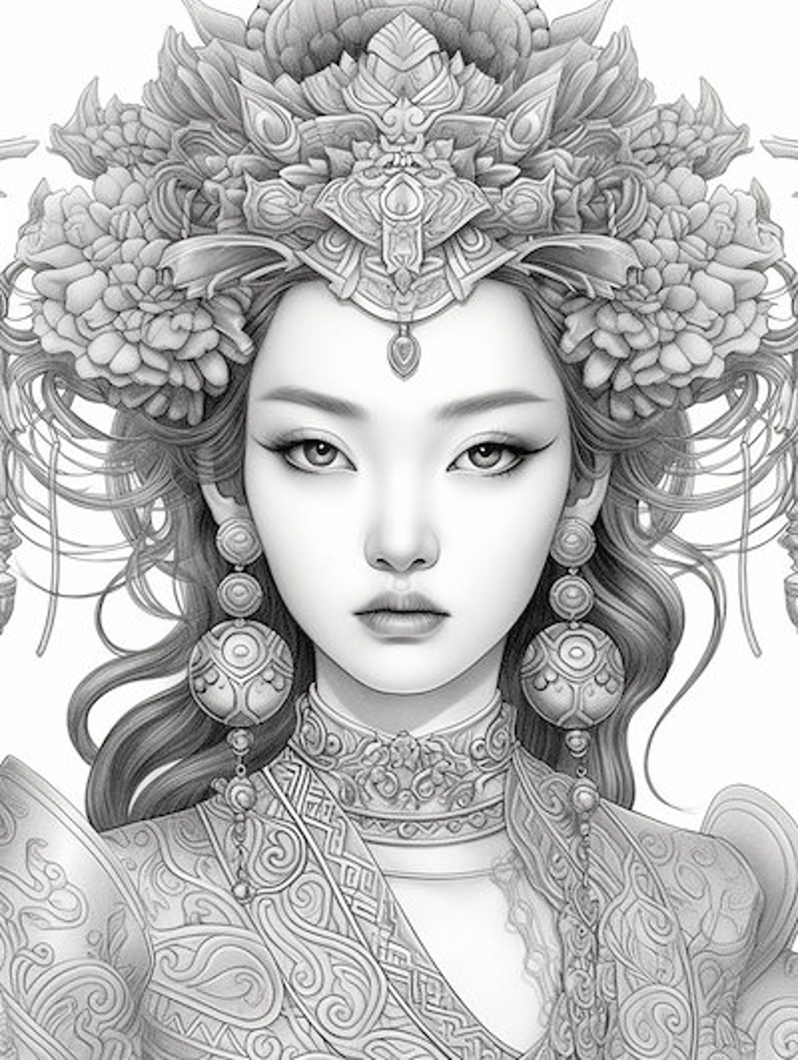 Chinese Princesses Coloring Book for Adults and Kids - Etsy
