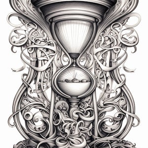 Abstract Hourglass Coloring Book: Grayscale Art (printable PDF) - Etsy