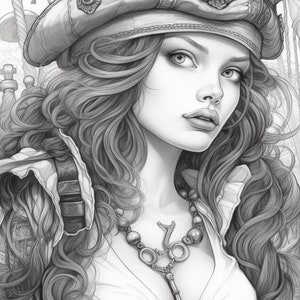 Fierce Female Pirates Coloring Pages for Adults + Kids- Instant ...