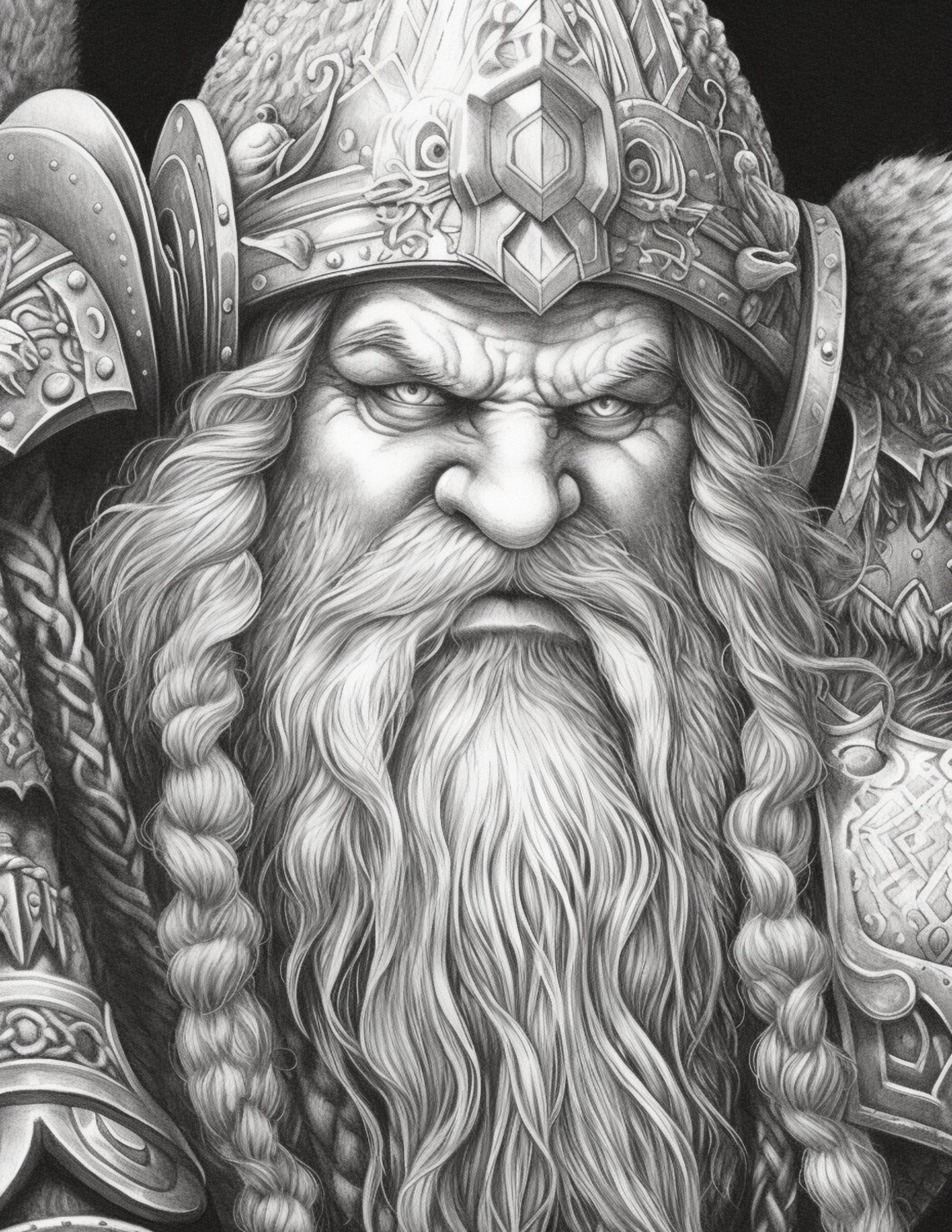 Dwarfs Coloring Page for Adults and Teens Grayscale Coloring - Etsy