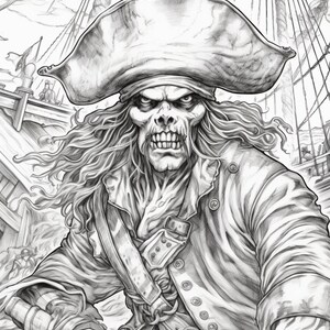 Scary Pirates Coloring Book for Adults and Teens, Instant Download ...