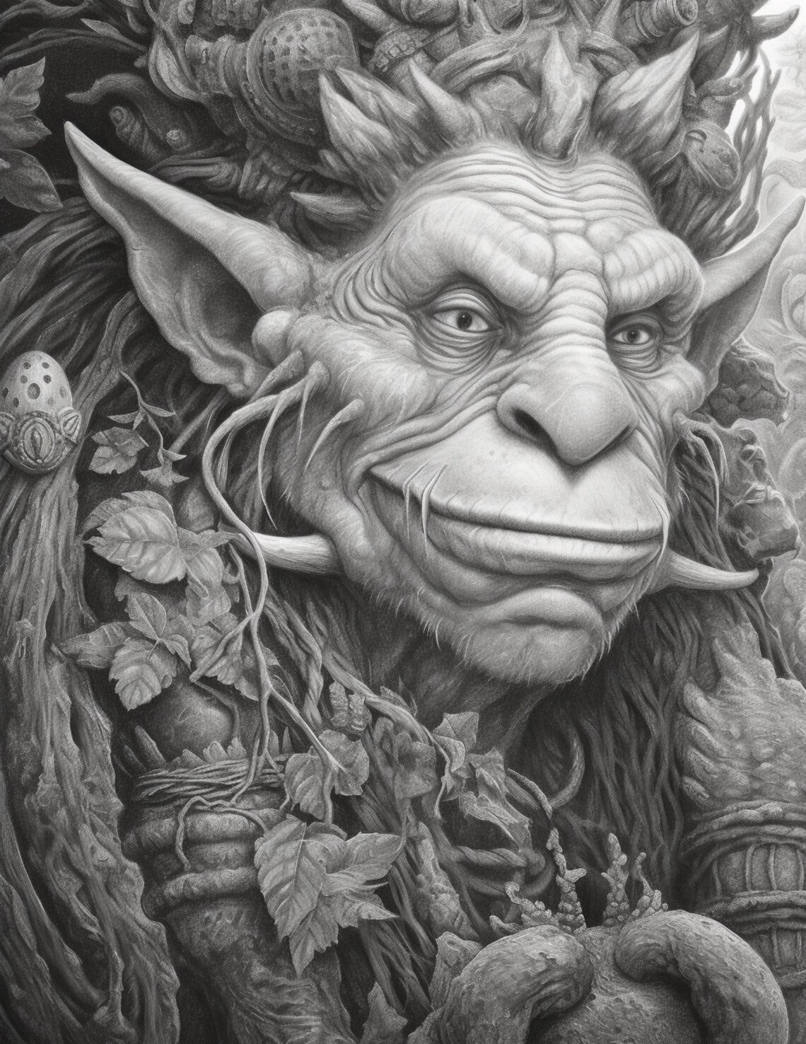 Trolls Coloring Page for Adults and Teens Grayscale Coloring - Etsy